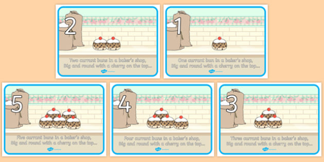 👉 5 Currant Buns Visual Aids (teacher made)