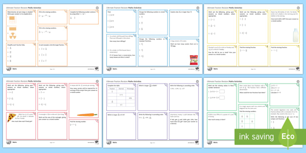 Fraction Revision Activity Mat Pack | KS3 Maths | Beyond