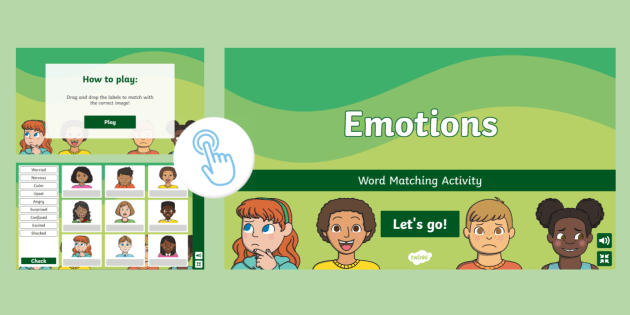 FREE! - Interactive Emotions Matching Game (teacher made)