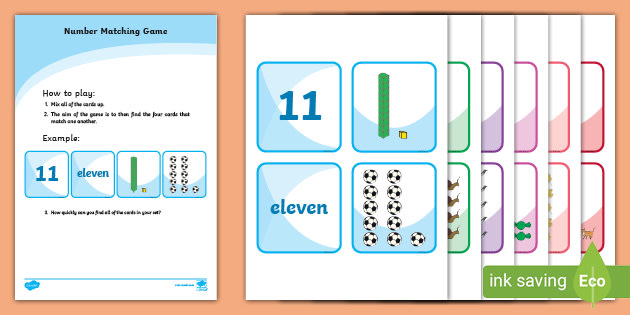 Number Matching Cards 11-20 (teacher made)