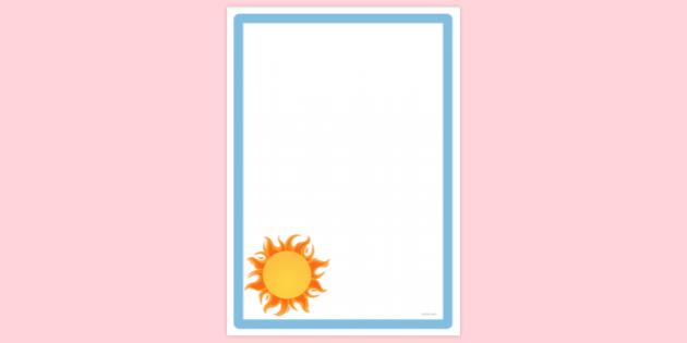 FREE! - Sunshine Page Border | Page Borders | Twinkl