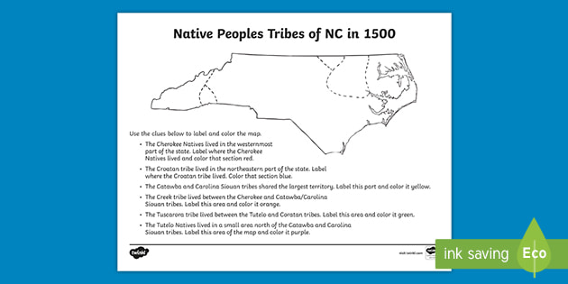 Native American Map Worksheet