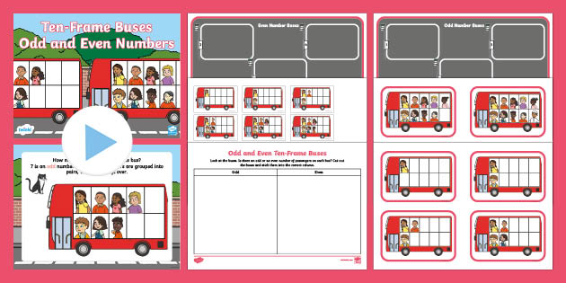 👉 Ten-Frame Buses Odd and Even Numbers Activity Pack