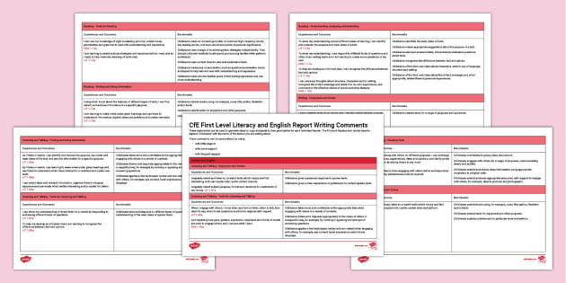 Language Report Comments | twinkl.com.au