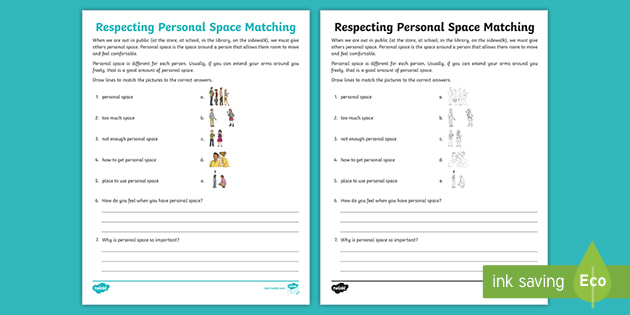 Respecting Personal Space Matching Activity (teacher made)