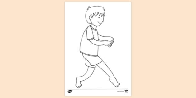 Child Sneaking Colouring Sheet