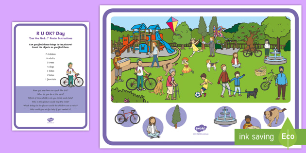 * NEW * R U OK? Day Can You Find...? Poster and Prompt Card Pack - friends