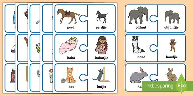Verkleiningswoorde Legkaarte (teacher made)