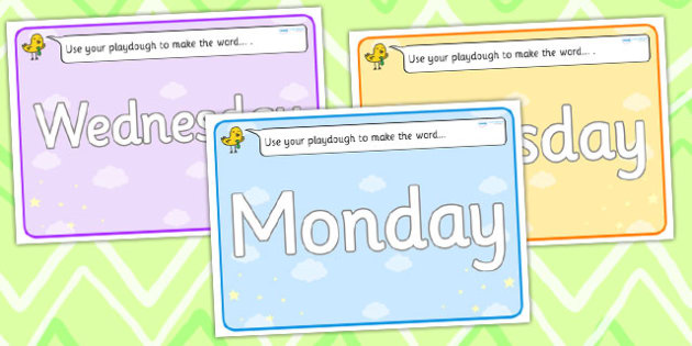 Days of the Week Playdough Mats (teacher made)