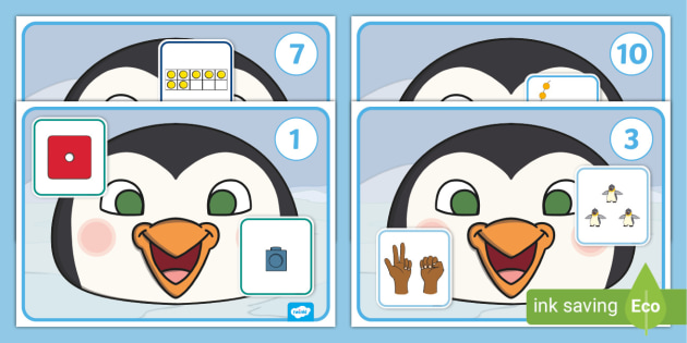 👉 Perfect Penguins 1 to 10 Sorting Maths Activity