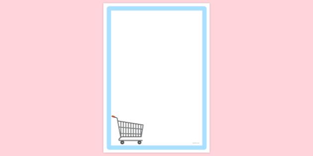 FREE! - Simple Blank Shopping Trolley Page Border | Page Borders