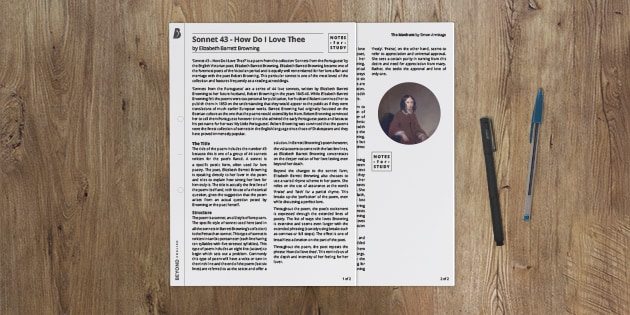 GCSE 'Sonnet 43 - How Do I Love Thee?' Notes for Study