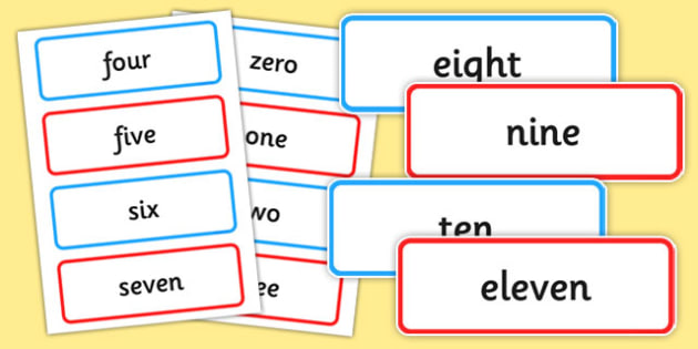 Number Word Cards Zero to One Hundred