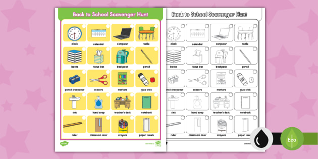 Back to School Scavenger Hunt (teacher made)