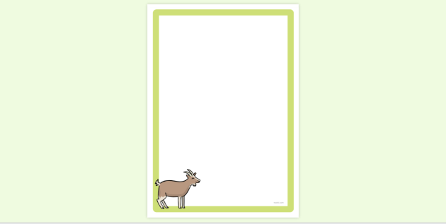 FREE! - Simple Blank Goat Page Border | Page Borders | Twinkl