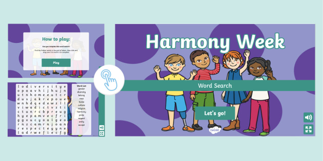 Harmony Week Interactive Word Search (teacher made)