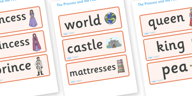The Princess and the Pea Word Cards - The Princess and the Pea, Word cards