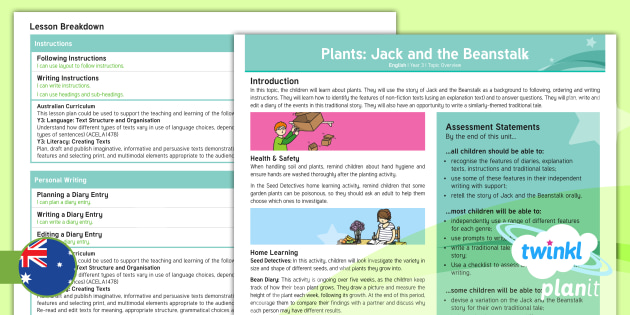 FREE! - PlanIt English Year 3 Plants: Jack and the Beanstalk Planning ...