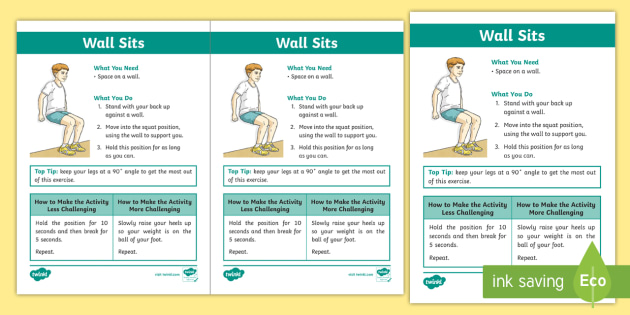 Wall Sit Circuits Card Pupil Knowledge Sheet (teacher made)