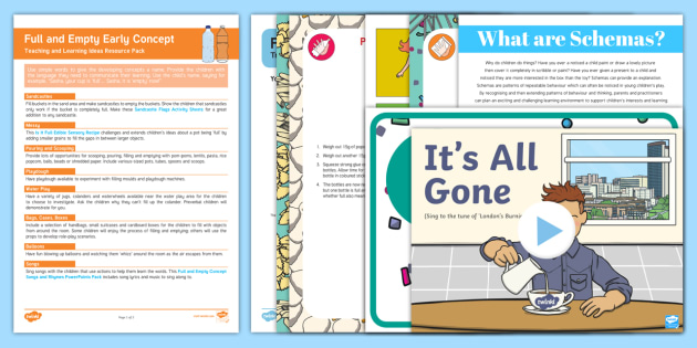 Full and Empty Early Concept Teaching and Learning Ideas Resource Pack