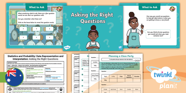 Year 1 Asking the Right Questions Lesson (teacher made)