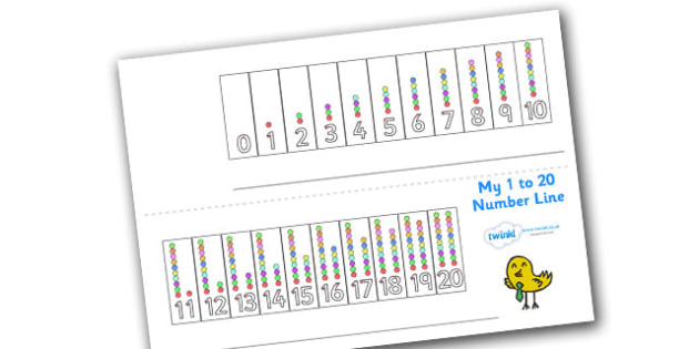 FREE! - Numbers and Objects Number Line (0-20)