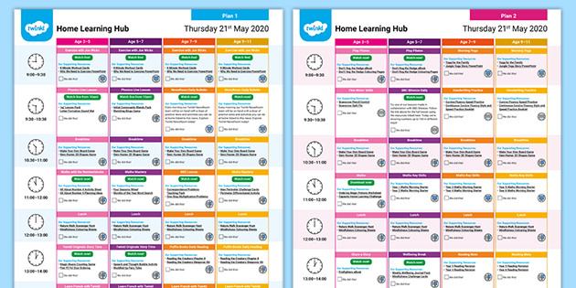 FREE! - Home Learning Hub Daily Plan Thursday 21st May