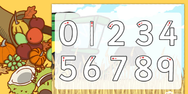 Harvest Number Formation Worksheet (teacher made)