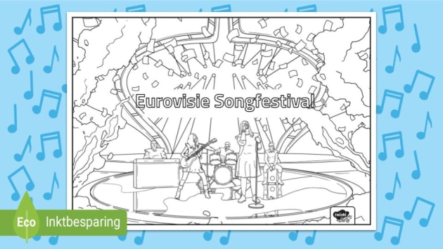 FREE! - Eurovisie Kleurplaat | Twinkl Party (teacher made)