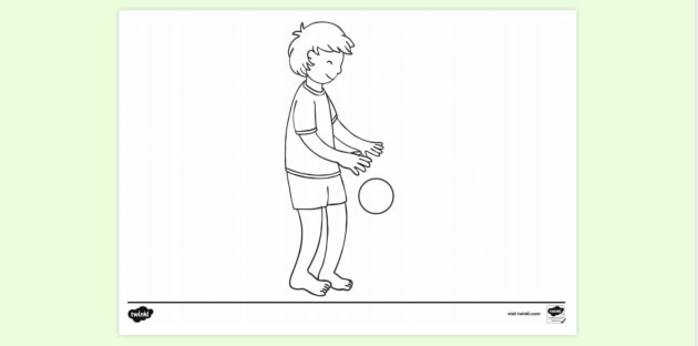 FREE! - Child Bouncing Ball Colouring Sheet | Colouring Sheets