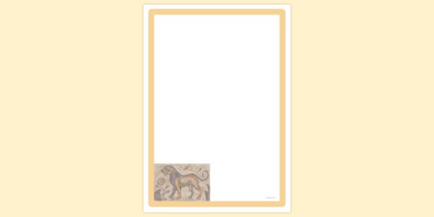 FREE! - Simple Blank Roman Mosaic Page Border | Twinkl