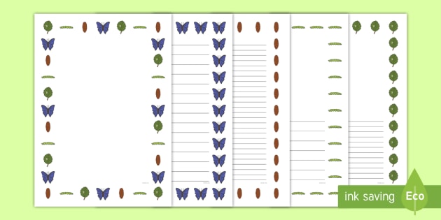 Butterfly Life Cycle Page Borders (Minibeasts) - Butterfly
