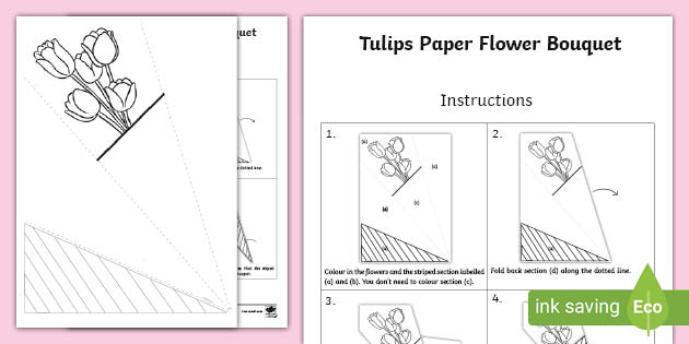 Tulips Paper Flower Bouquet (teacher made)