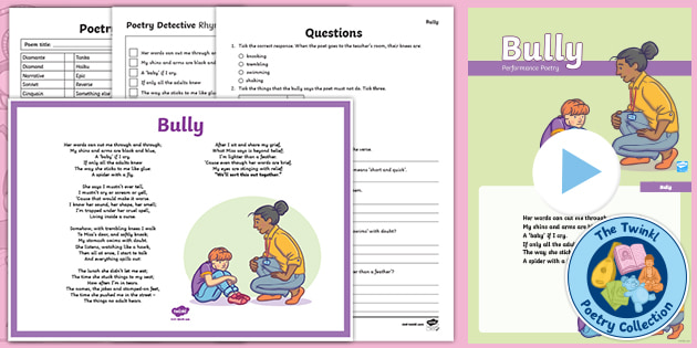 'Bully' – Anti-Bullying PSHE Rhyming Poem for KS2