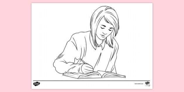 FREE! - Student Working Independently Colouring | Colouring Sheets