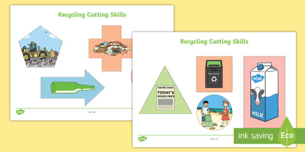 FREE! - National Recycling Week Cutting Skills Worksheet