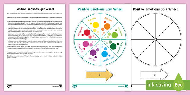Positive Emotions Spin Wheel Activity (teacher made)
