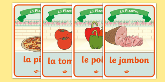 Pizza parlour role play posters French (teacher made)