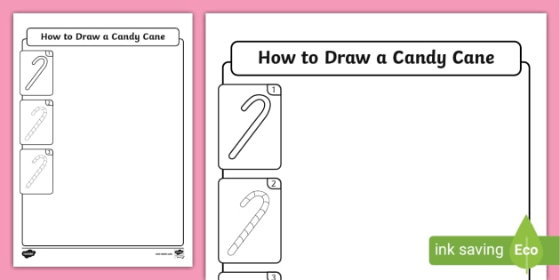FREE! - How to Draw a Candy Cane (teacher made)