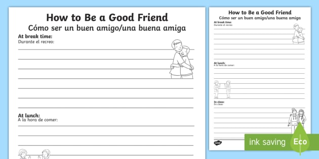 How to Be a Good Friend Worksheet / Worksheet - English/Spanish - How Can I