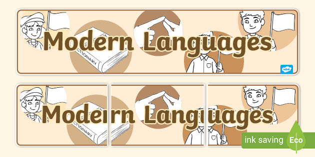 Neutral Coloured Modern Languages Display Banner