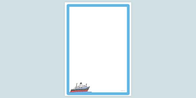 FREE! - Simple Blank Boat Page Border (teacher made)