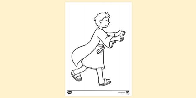 Son Running to Father Colouring Sheet
