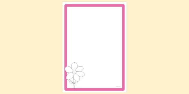 Flower Outline Page Border | Page Borders | Twinkl