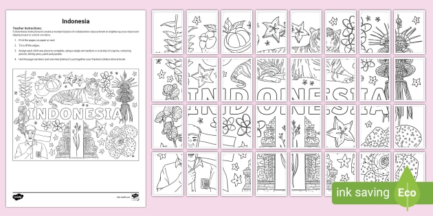 Indonesia Collaborative Colouring Activity Pack