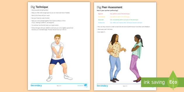 Volleyball: Dig technique Cards