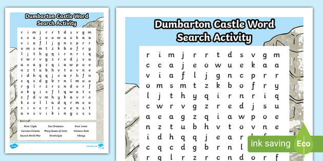 FREE! - Dumbarton Castle Word Search Activity | Twinkl
