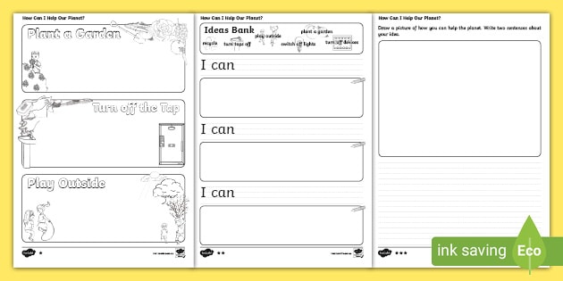 How Can I Help Our Planet? Differentiated Writing Frames
