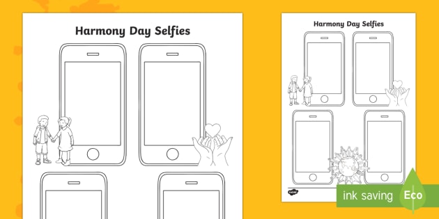 FREE! - Harmony Day Selfies Worksheet / Worksheet