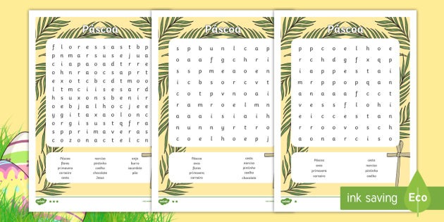FREE! - Sopa de letras (diferenciada) da Páscoa